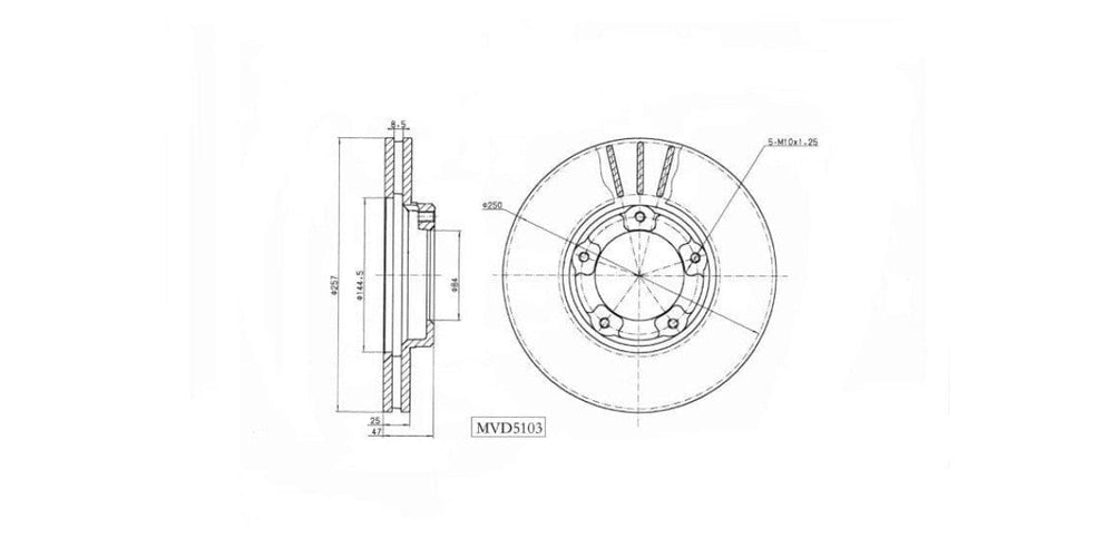 Brake Disc Vented Front Cam Inyathi 2200I Foton Meiya 2007 Toyota R455