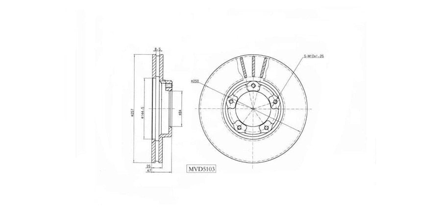 Brake Disc Vented Front Cam Inyathi 2200I Foton Meiya 2007 Toyota R455