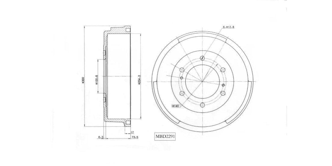 Brake Drum Rear Nissan 1 Tonner Sani 1988 1999 R870